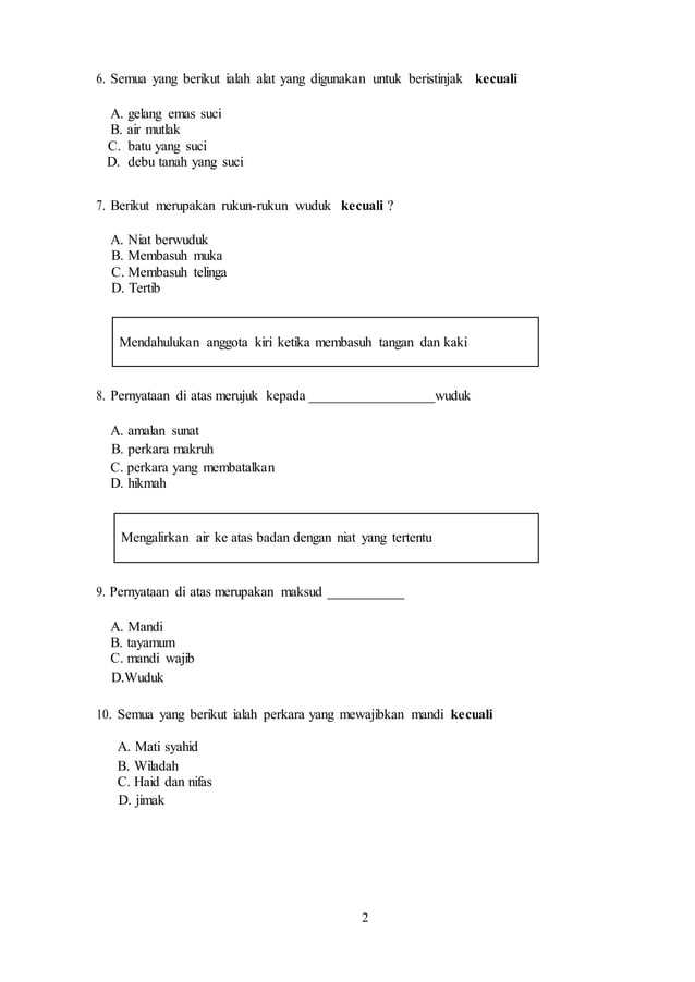 Ujian 2 pendidikan islam ting 1 | PDF