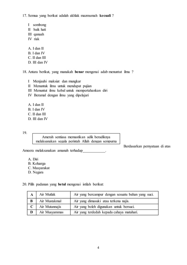 Ujian 2 pendidikan islam ting 1 | PDF