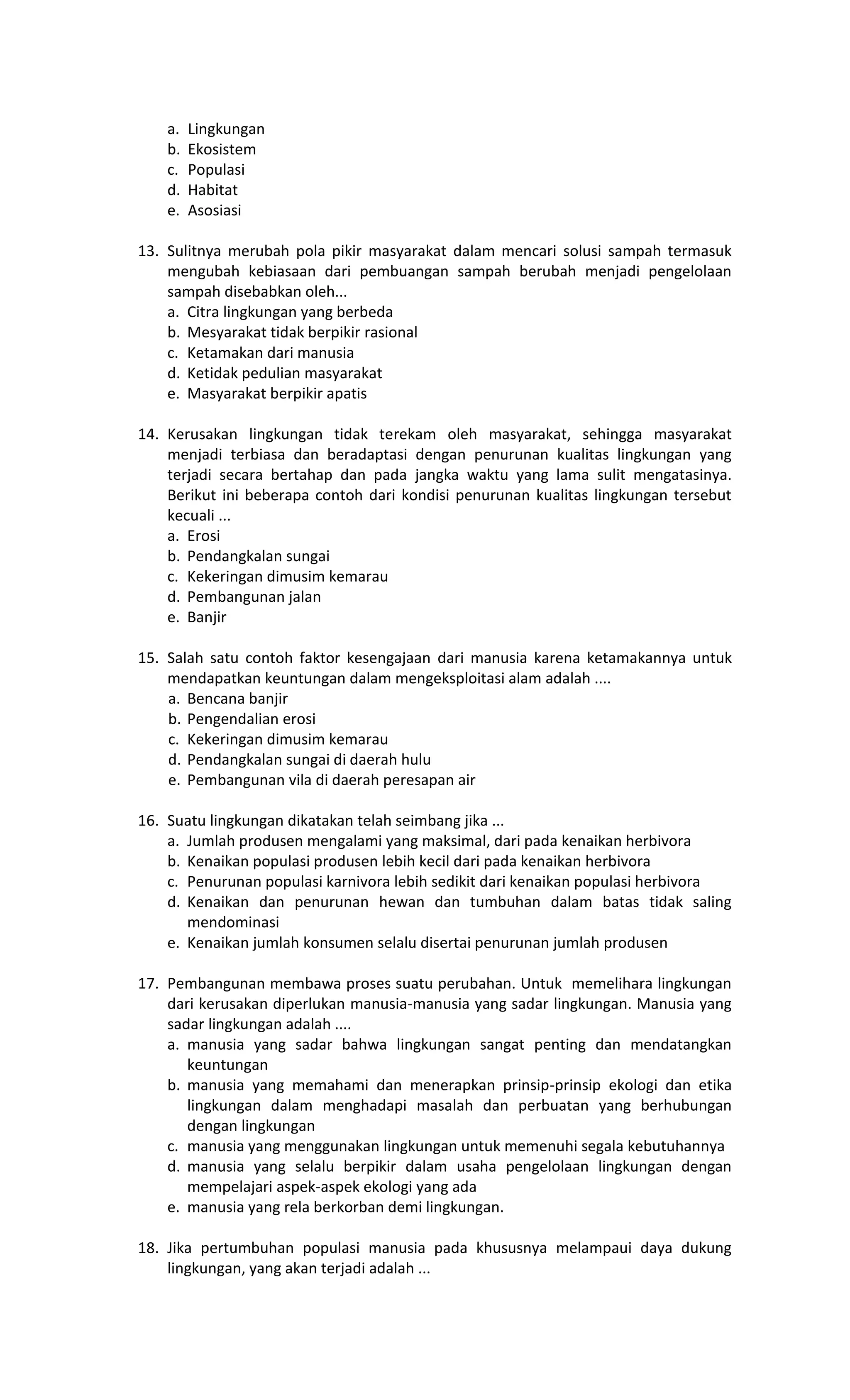 Ujian akhir semester plh kelas x | DOCX