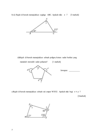 Ujian akhir tahun matematik tingkatan 1 2 | DOCX