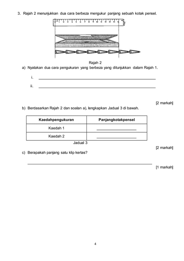 Ujian awal tahun sn4 krts 2 | PDF