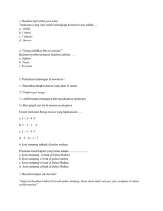 UJIAN BINDO KLS 3 PAS 1.docx'kurikulum merdeka | PDF