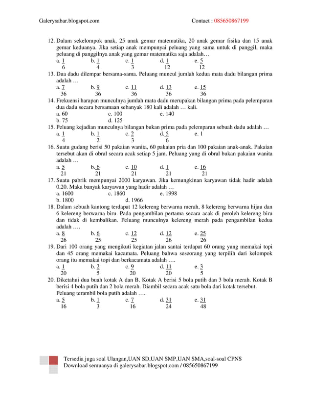 Ujian Blok Matematika Kelas Xi | PDF