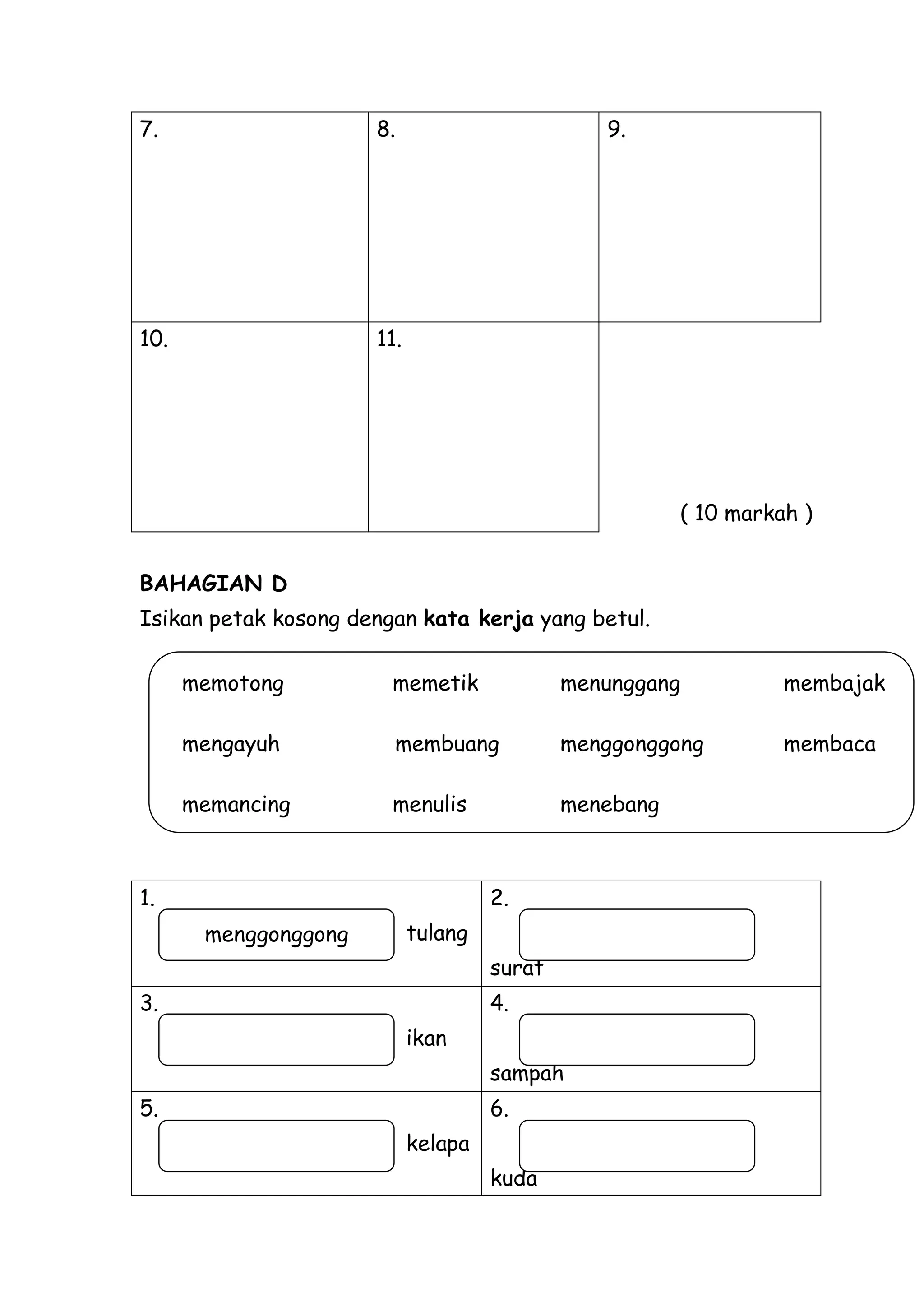Ujian bm thn 1 | PDF