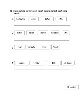 CONTOH SOALAN BM TAHUN 2 | PDF