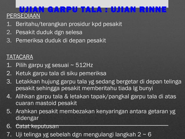 Ujian Garpu Tala & Rinoskopi Anteror | PPT