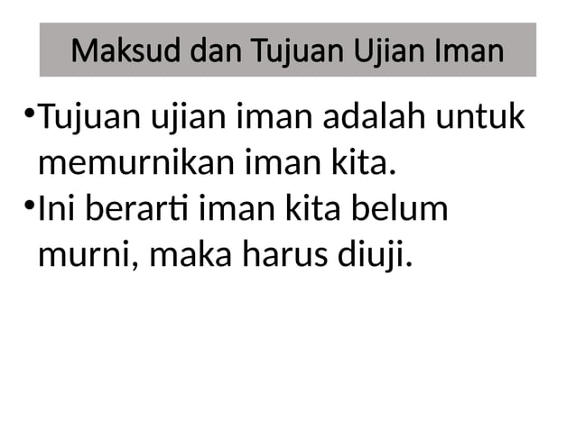 khotbah kristen UJIAN IMAN (1 korintus 10:12-13) | PPT