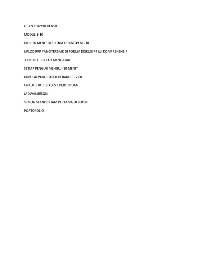 Ujian komprehensif | DOC