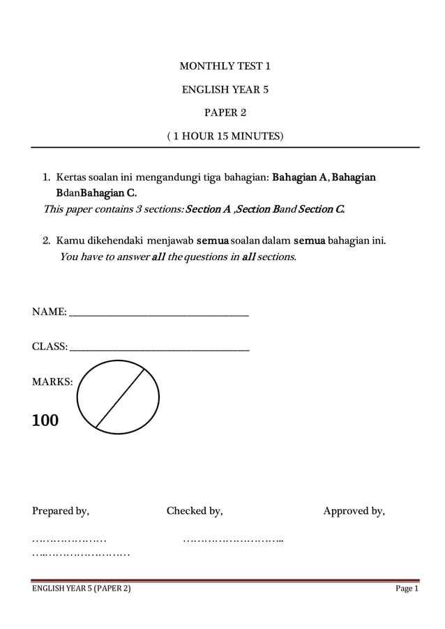 Ujian mac bi tahun 5 | DOCX