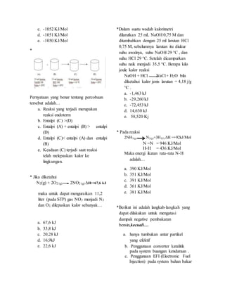 Ujian mid semester kimia edit paket | DOCX