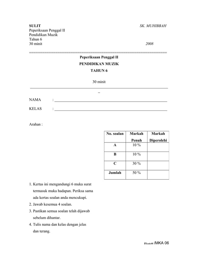 Ujian+mk+th6 | DOC