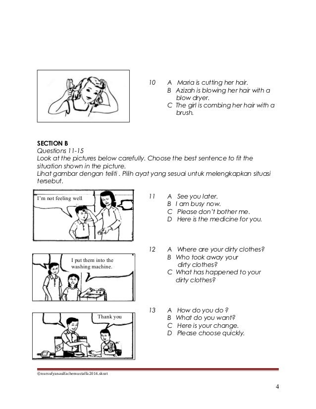 MID YEAR EXAMINATION: ENGLISH YEAR 3. MAY 2014
