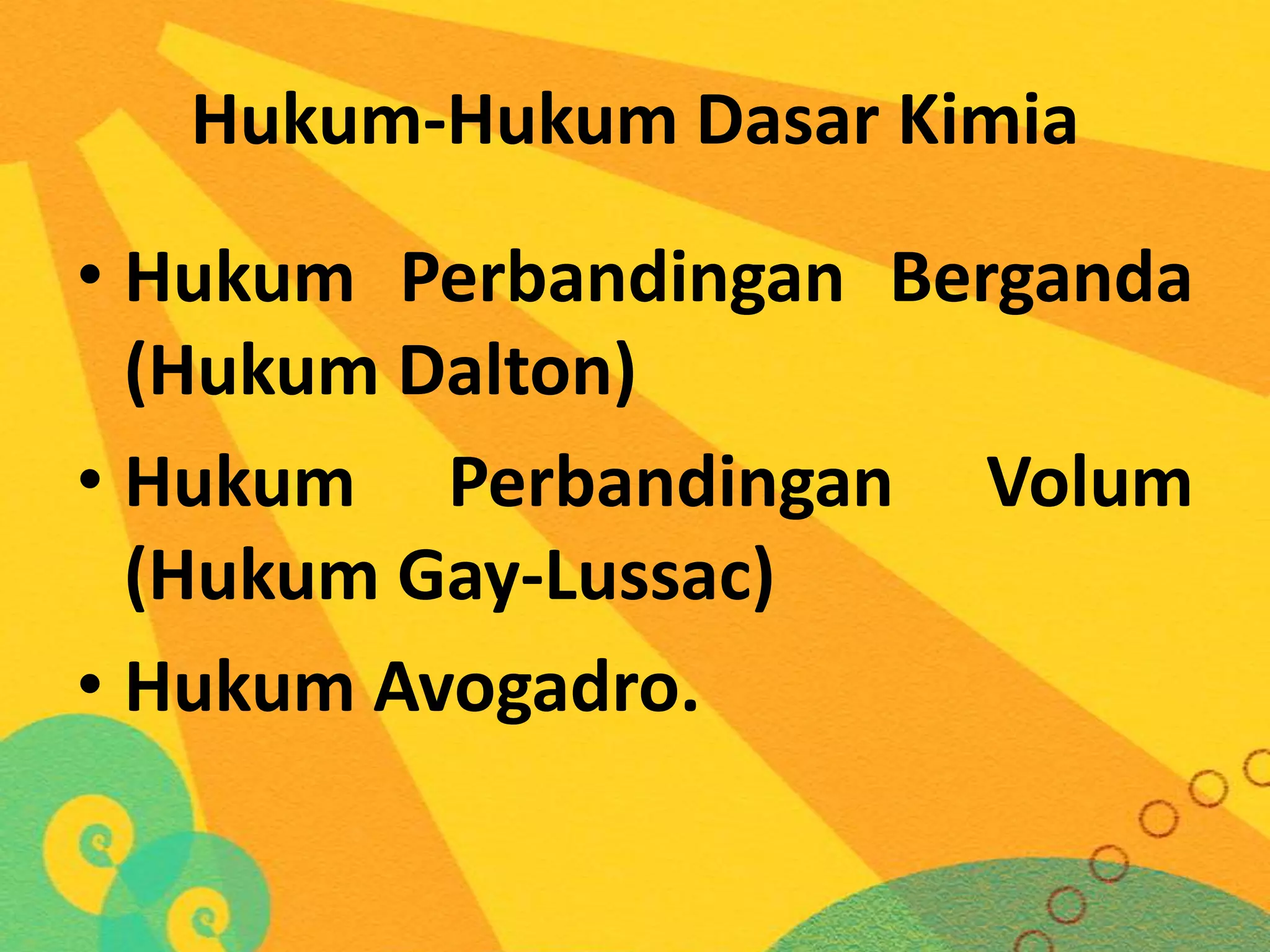 Hukum-Hukum Dasar Kimia | PPTX