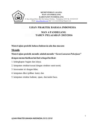 Ujian praktek bahasa indonesia kelas XII | DOCX