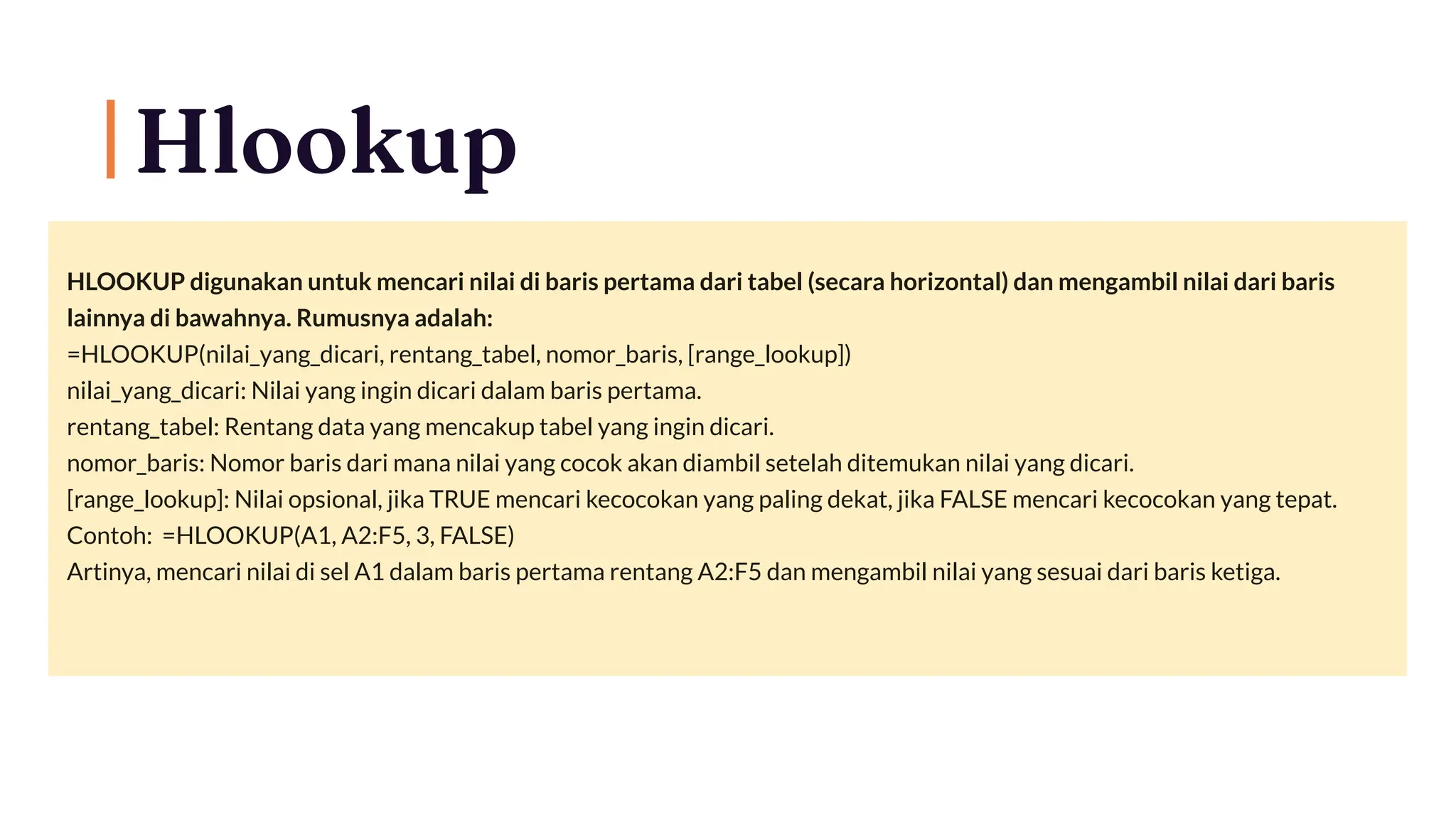 Microsoft Excel secara singkat dan rumus vlookup dan hlookup | PDF
