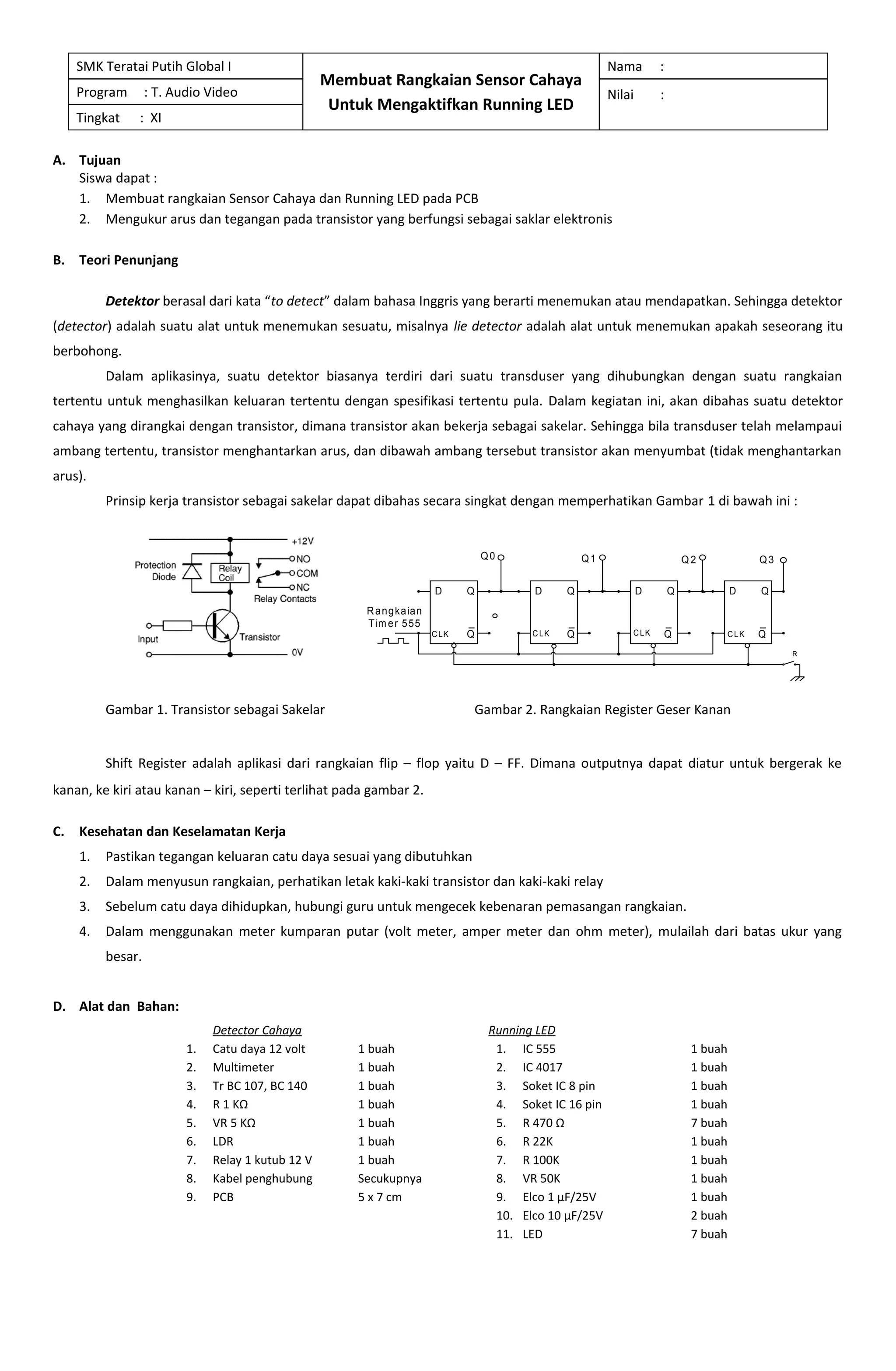 Ujian pratek genap xi av terput | PDF