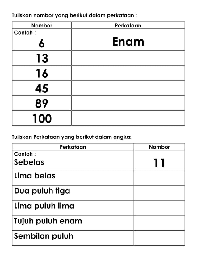 ujian pertengahan tahun/matematik tahun 1 | DOCX