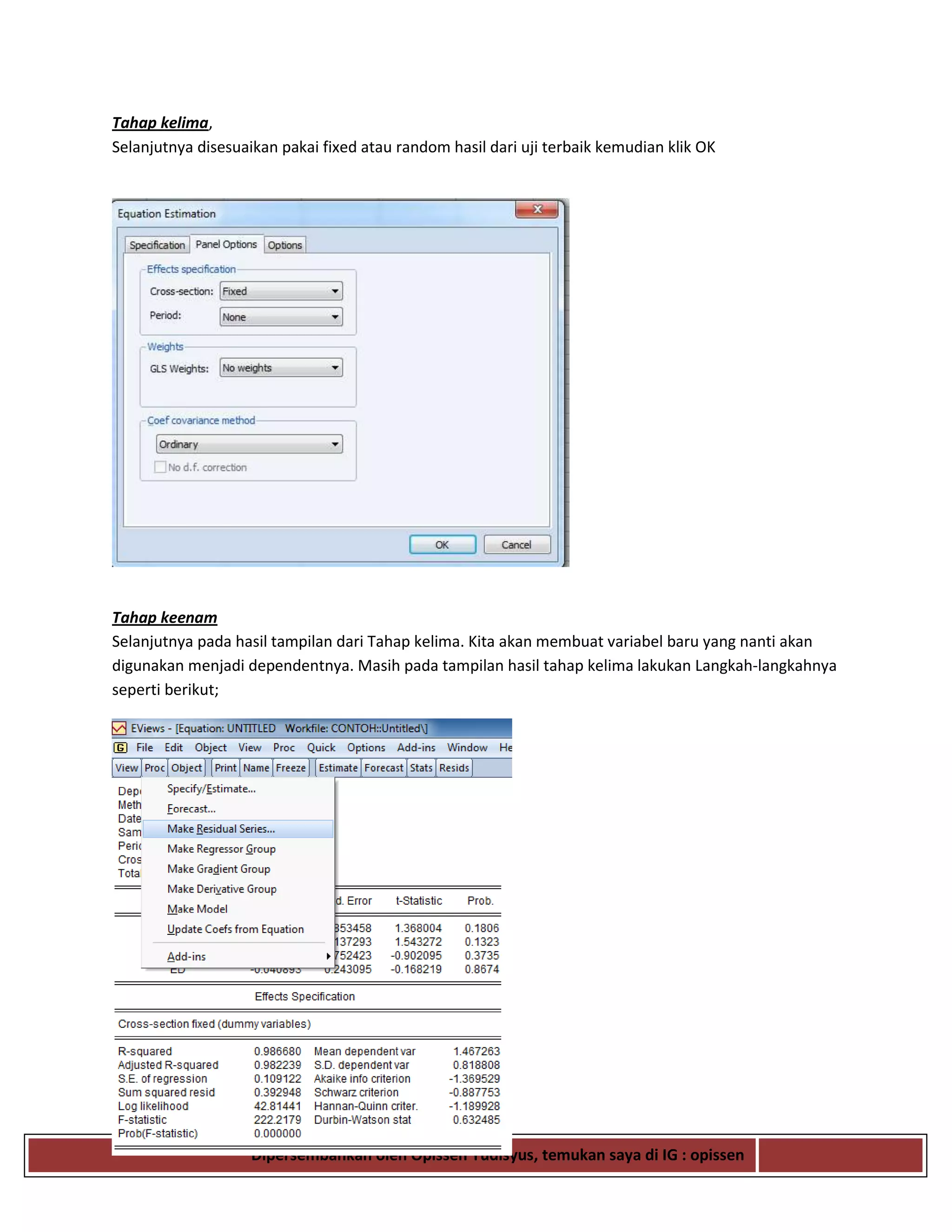 Uji asumsi klasik dengan data panel | PDF