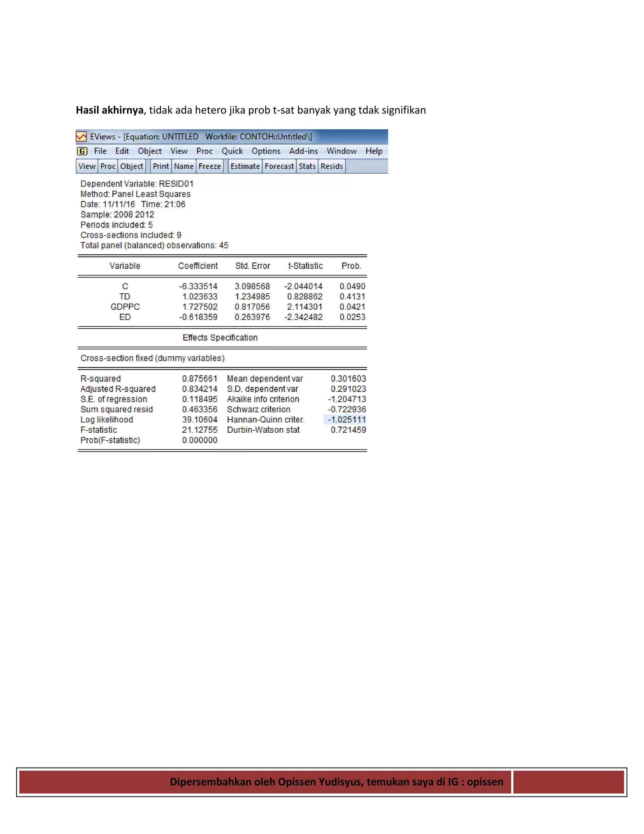 Uji asumsi klasik dengan data panel | PDF
