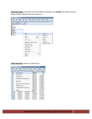 Uji asumsi klasik dengan data panel | PDF
