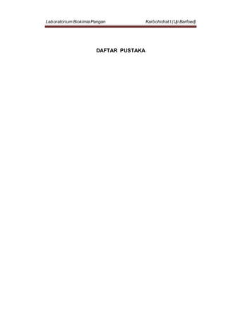 Biokimia Pangan - Uji barfoed | DOCX