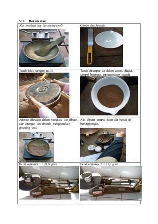 Praktek Mekanika Tanah - Uji batas cair | DOCX