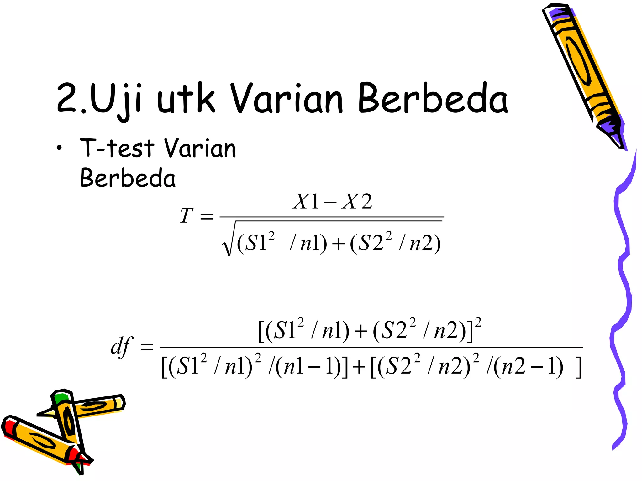 Uji Beda Dua Mean Independen | PPT
