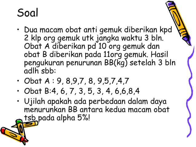 Uji Beda Dua Mean Independen | PPT