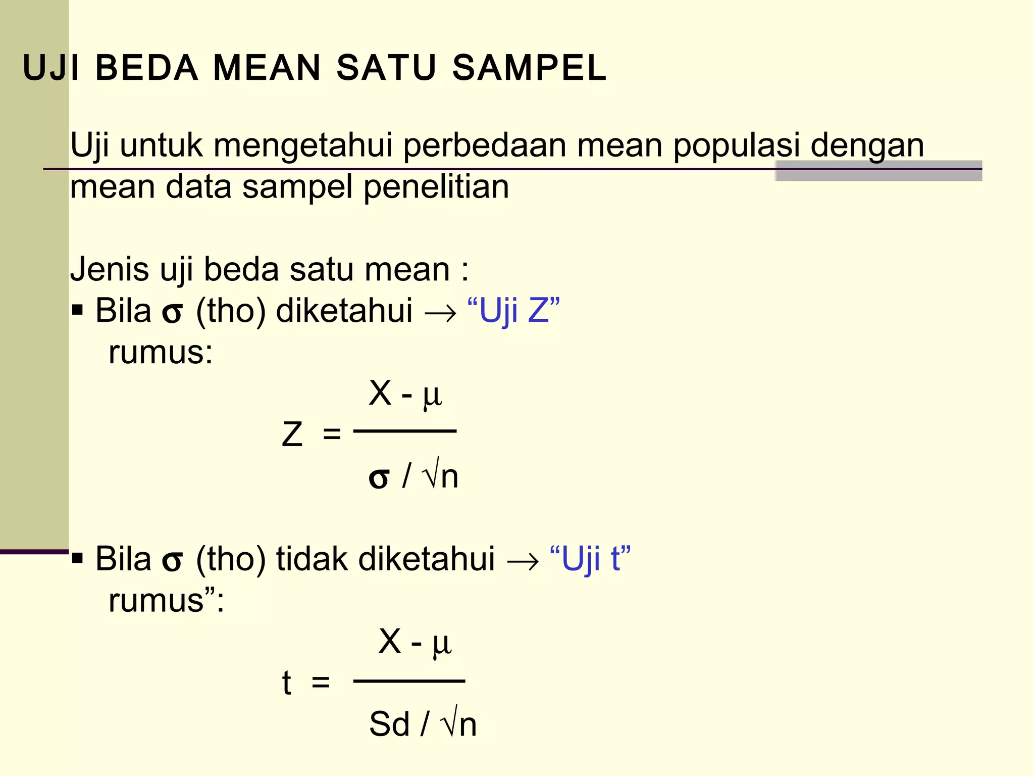 Uji beda mean | PPT