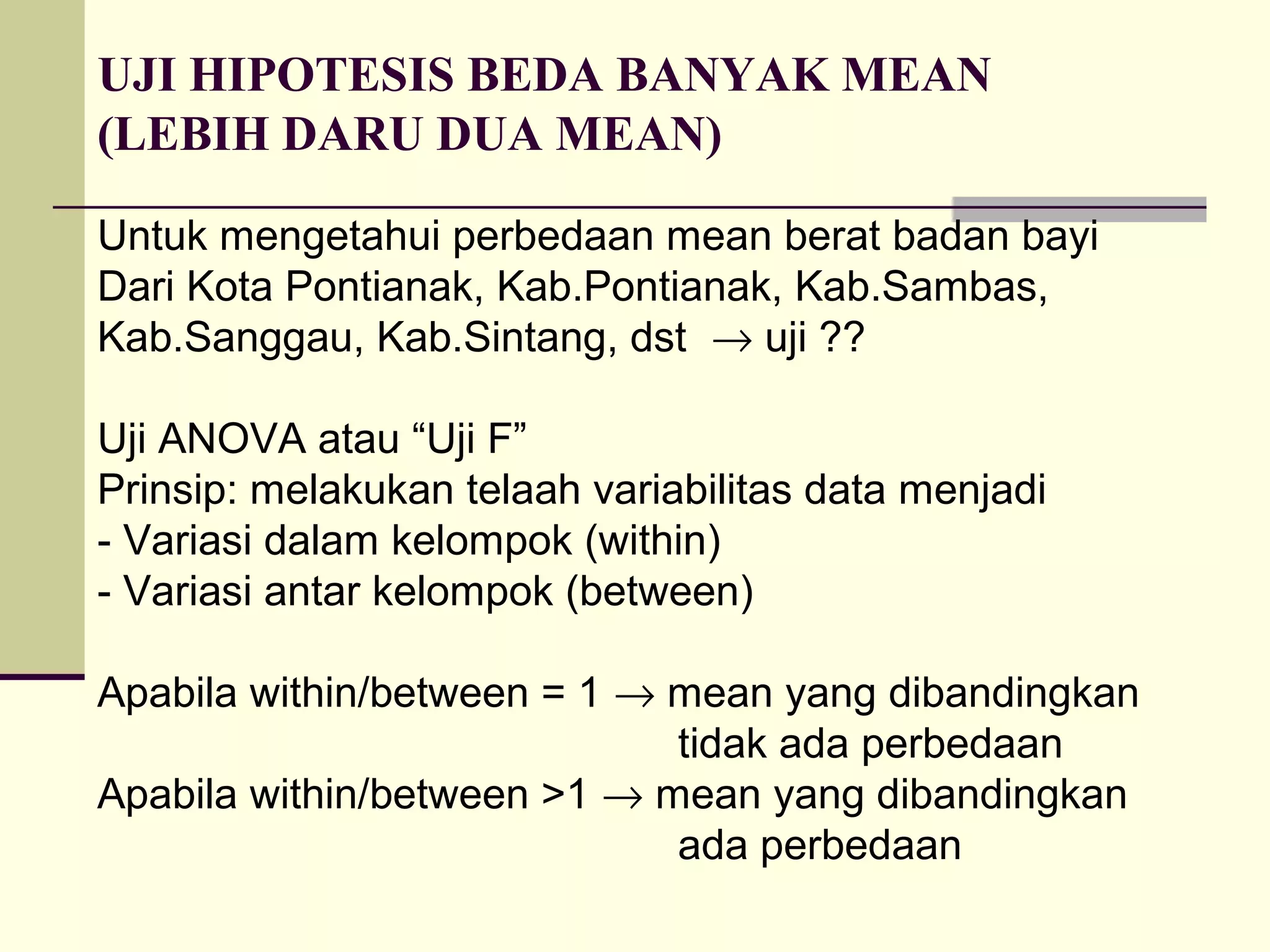 Uji beda mean | PPT
