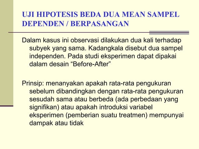 Uji beda mean | PPT