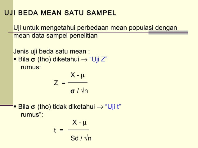 Uji beda mean | PPT