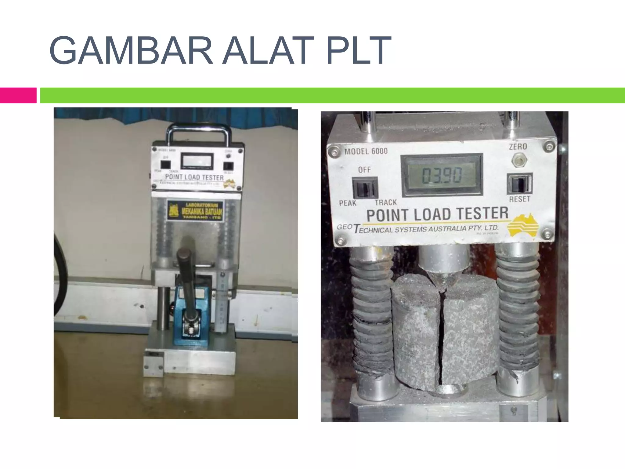 Uji berat titik (point load test) UNPAR | PPTX