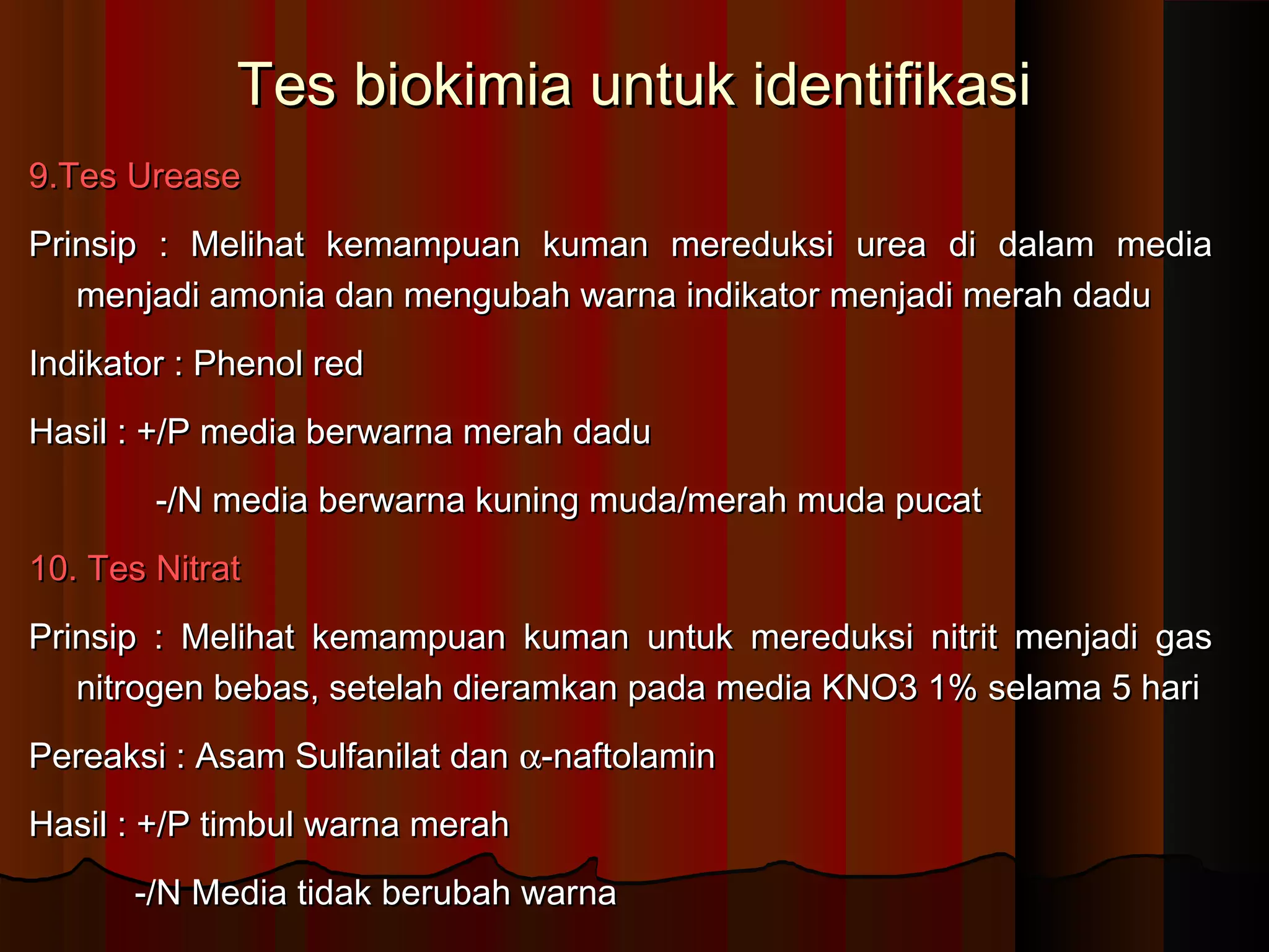 Uji biokimia konvensional dan rapid | PPT