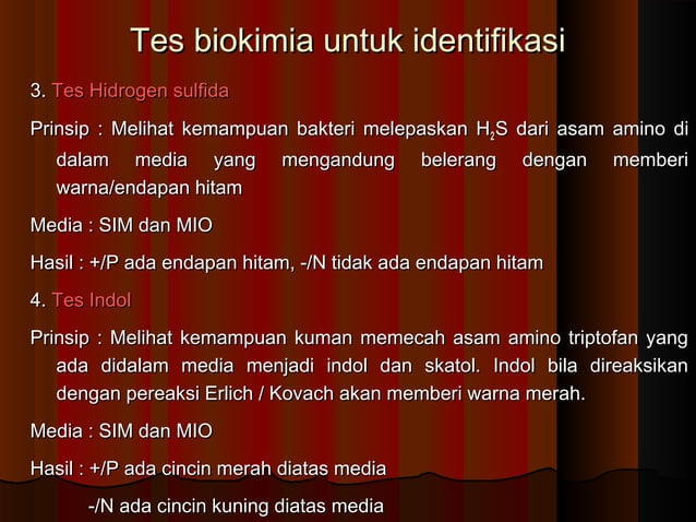 Uji biokimia konvensional dan rapid | PPT