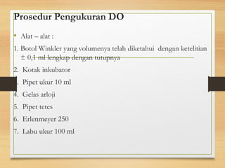Uji Biochemical Oxygen Demand (BOD) secara SNI) | PPT