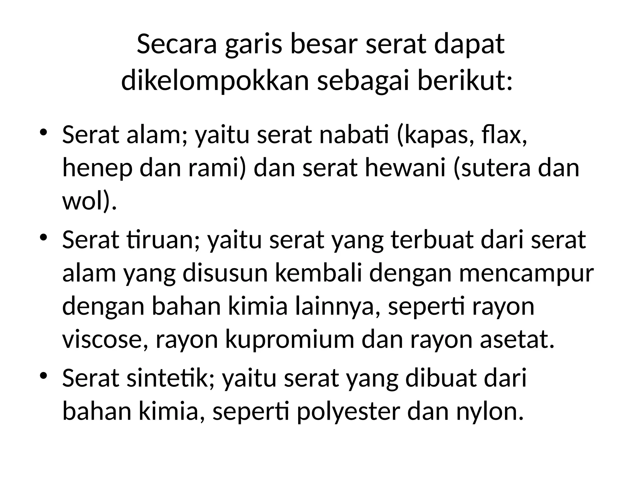 Uji coba serat kain untuk praktik laundry | PPT