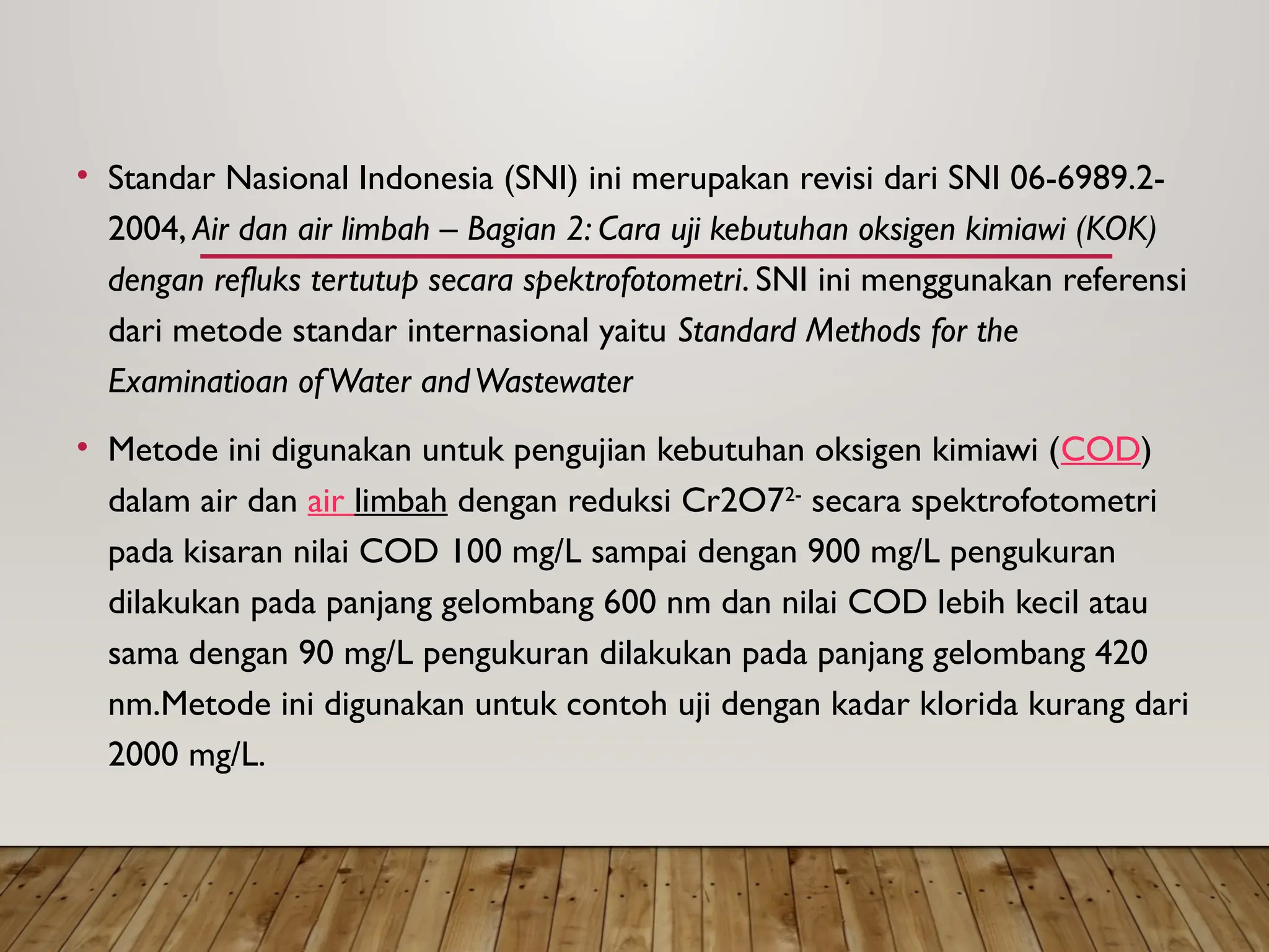 Analisa Chemical Oxygen Demand dengan SNI | PPTX