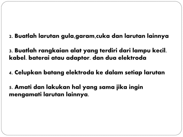 Uji Daya Hantar Larutan | PPT