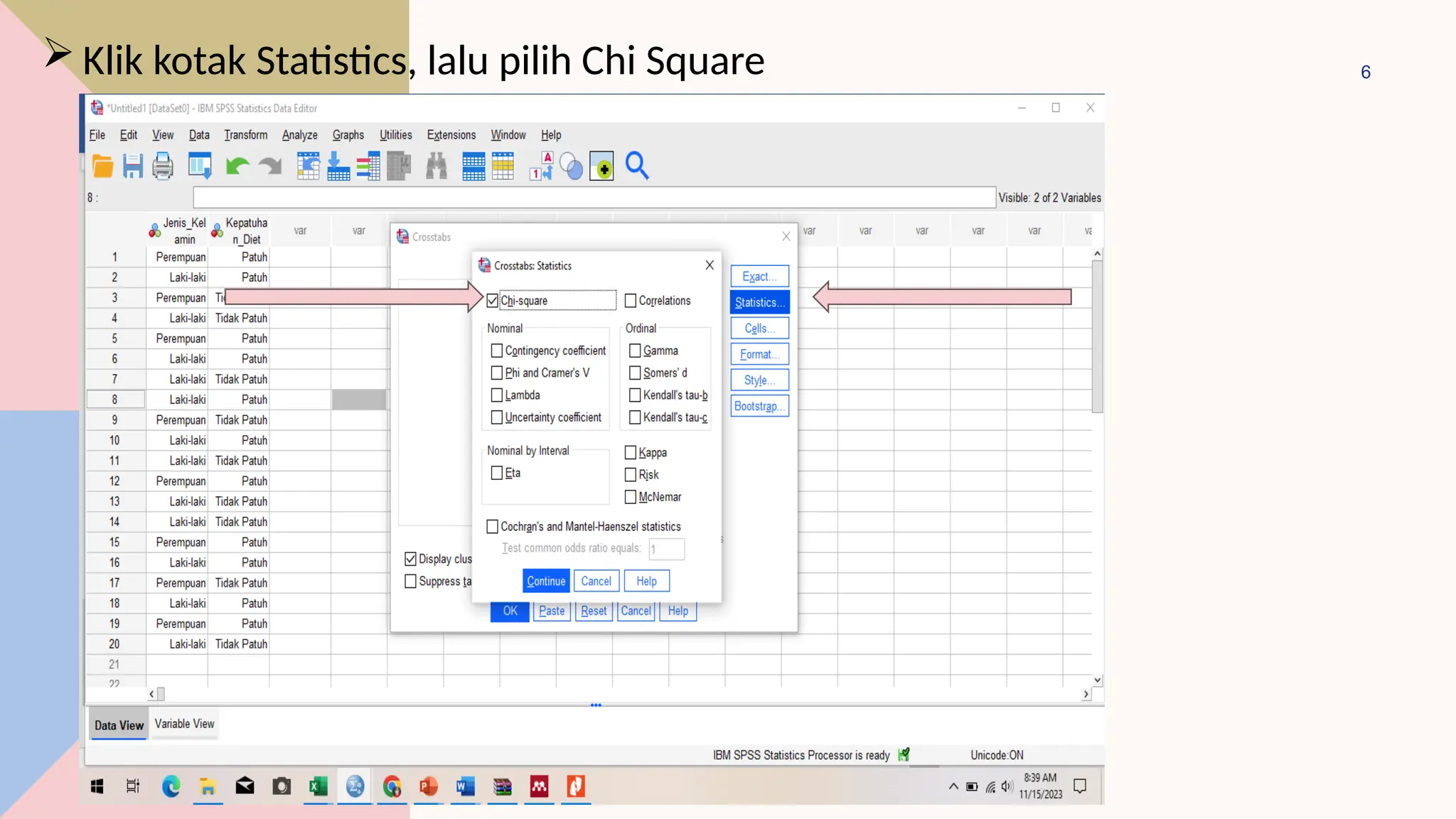Cara Melakukan Uji Fisher pada spss Matkul Statistik | PPTX