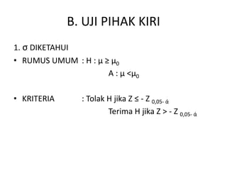 Uji hipotesis | PPTX