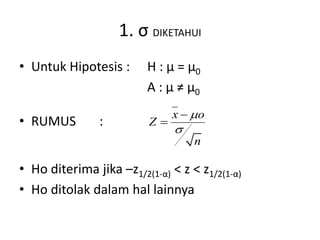 Uji hipotesis | PPTX