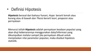 Uji hipotesis | PPT