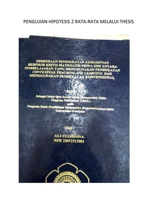 Uji hipotesis 2 rata-rata | PDF