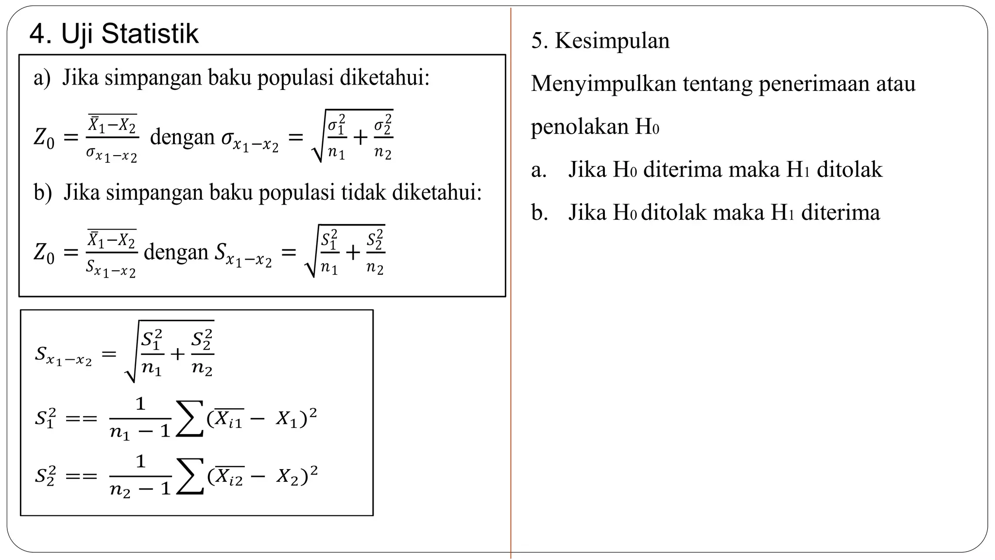 Uji hipotesis 2 rata rata | PPT