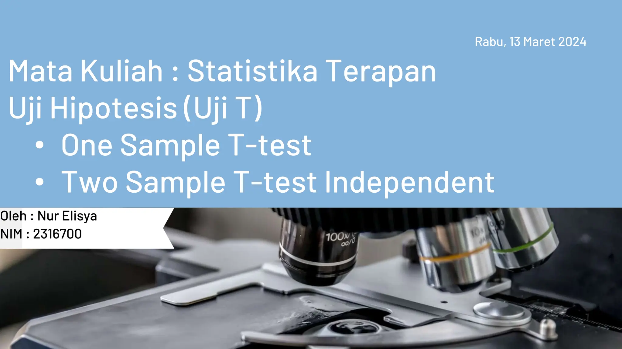Uji Hipotesis (Uji T) One Sample T-test Two Sample T-test Independent ...