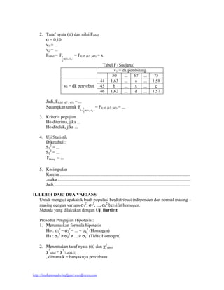 Uji homogenitas | PDF