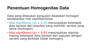 Uji Homogwghwhgenitas hwggwfwfspss.pptxbnsn | PPTX
