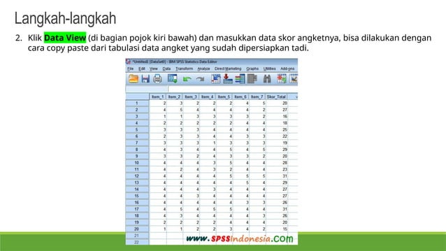 Uji Instrumen dalam penelitian kuantitatif menggunakan SPSS | PPTX