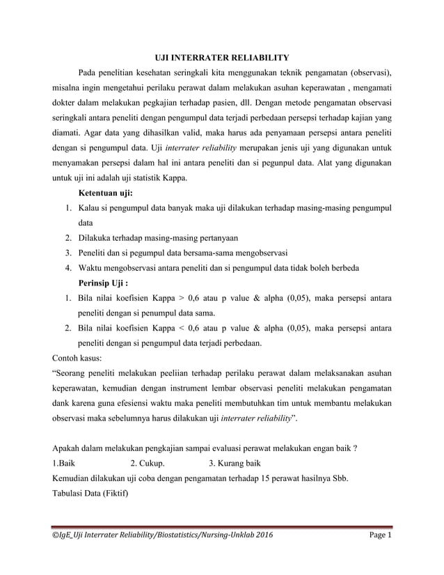 Uji interrater reliability_kappa | PDF